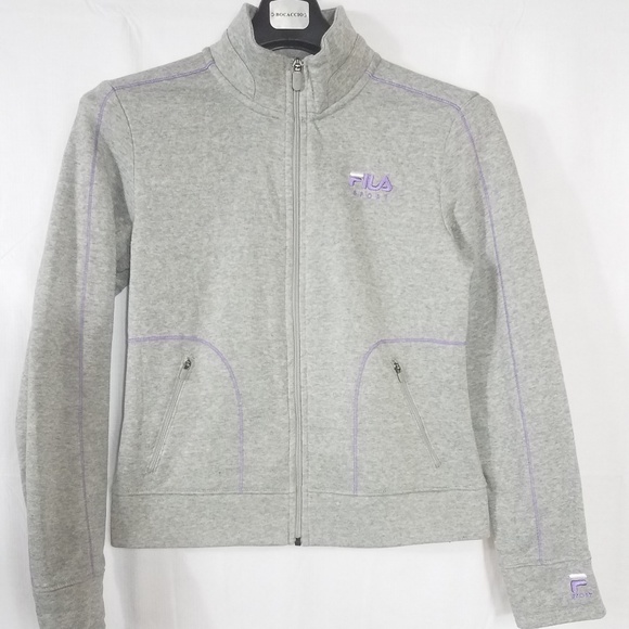 Fila | Tops | Fila Sport Grey Zip Front Jacket Size Medium | Poshmark